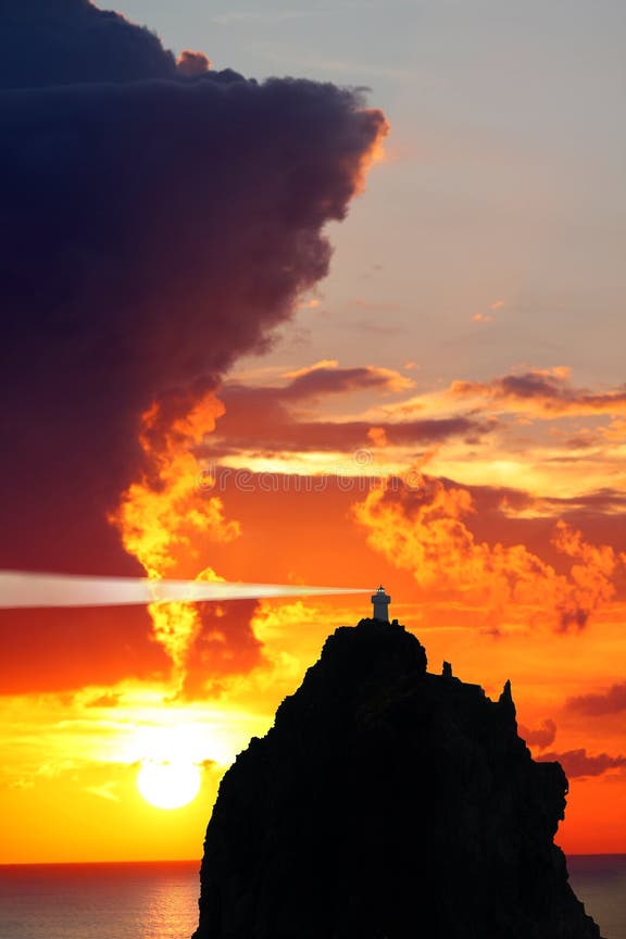 Stromboli Lighthouse, Italy Stock Photo - Image of risk, marine: 16736384
