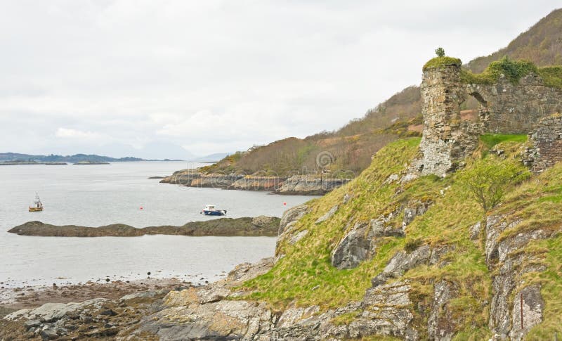 Strome Castle Ruins, Loch Carron, Scotland Stock Image - Image of ...