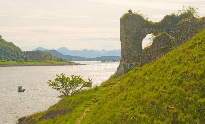Strome Castle Wester Ross. stock photo. Image of ruin - 14550934
