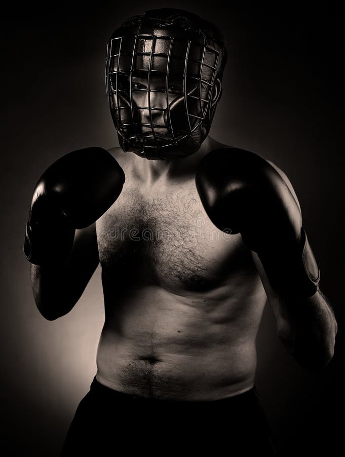 Strong aggressive boxer stock image. Image of pain, athlete - 43185935