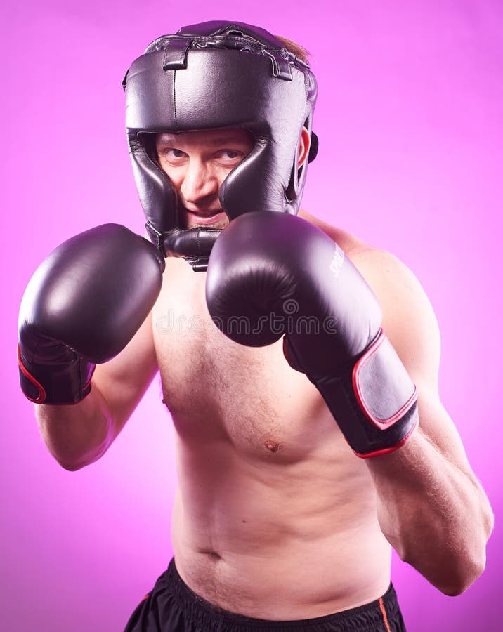 Strong aggressive boxer stock photo. Image of expression - 43233868