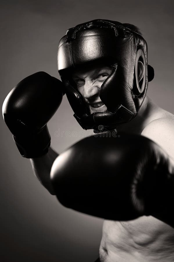 Strong aggressive boxer stock photo. Image of expression - 43233868