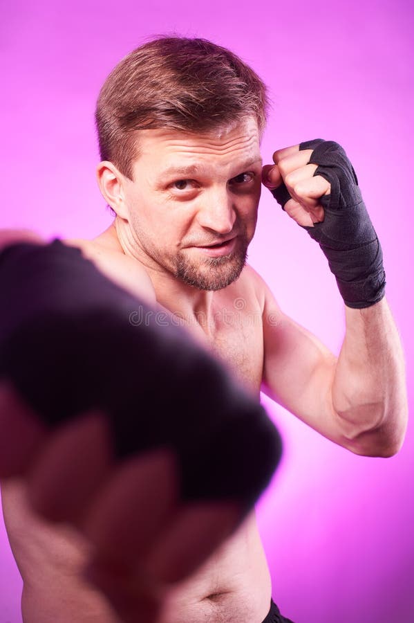 Strong aggressive boxer stock photo. Image of expression - 43233868