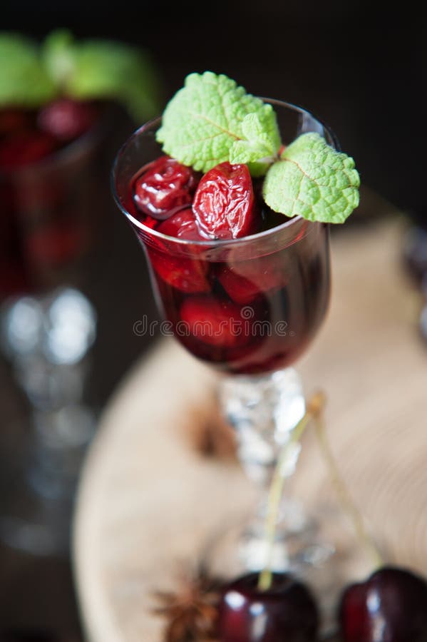 Strong Alcohol Cherry Liqueur Stock Image - Image of color, drink: 58038133