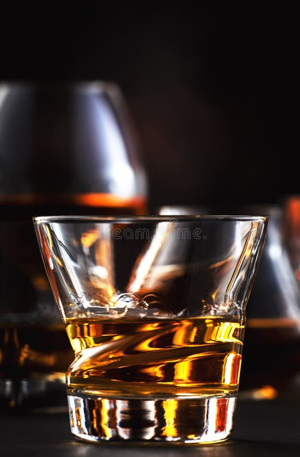 Strong Alcohol Drinks, Hard Liquors, Spirits And Distillates In Glasses ... Strong Alcohol Drinks, Hard Liquors, Spirits And Distillates In Glasses ...