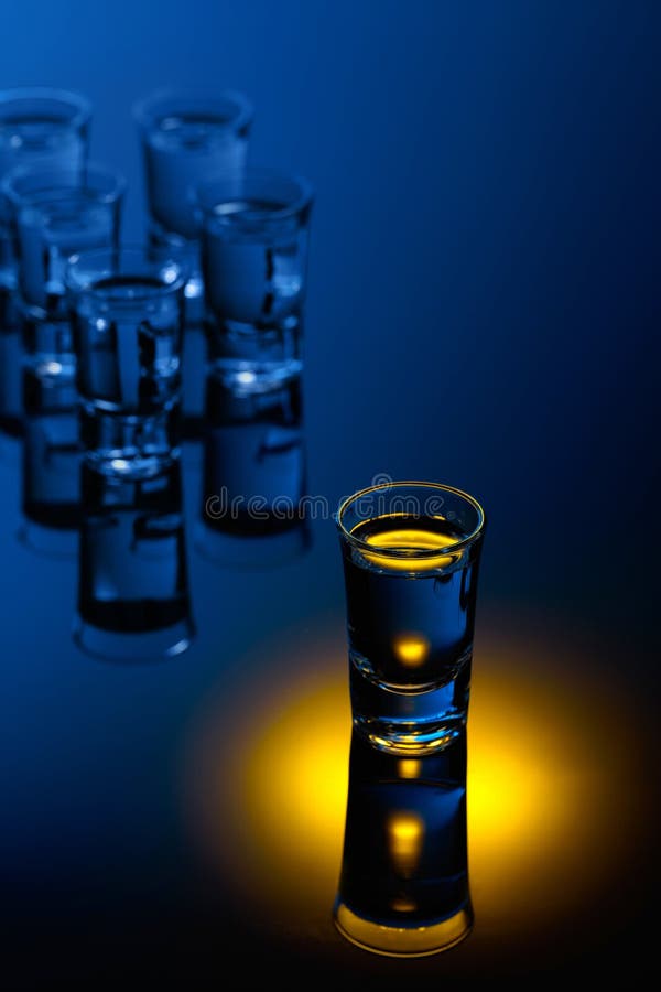 Strong Alcoholic Drink in Color Bright Lights Stock Image - Image of ...