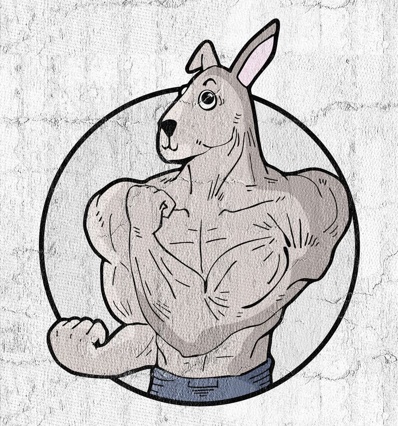 Strong rabbit stock vector. Illustration of hand, expressive - 72424302