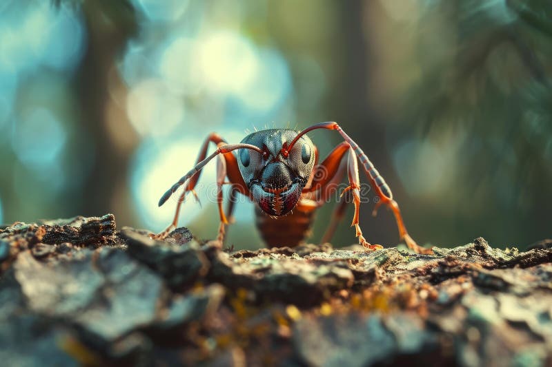 Strong Ant on Tree. Generate Ai Stock Image - Image of formicidae, tree ...