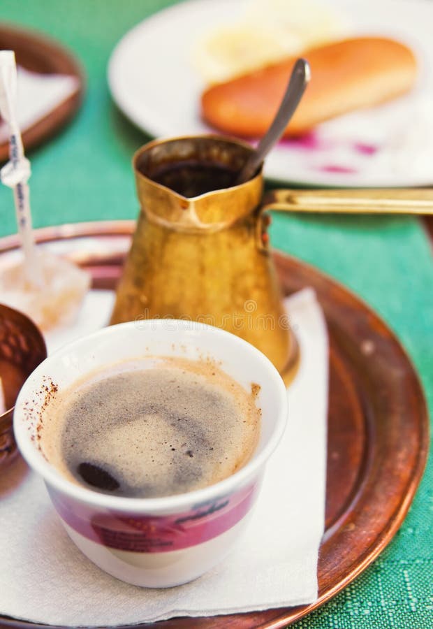 Strong Arabic Coffee Served in a Traditional Way Stock Image - Image of ...