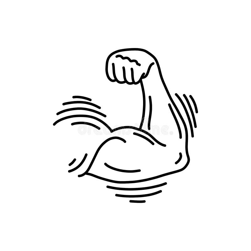 Strong Arm Doodle Icon, Vector Color Line Illustration Stock Vector ...