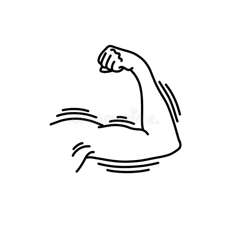 Strong Arm Doodle Icon, Vector Color Line Illustration Stock Vector ...