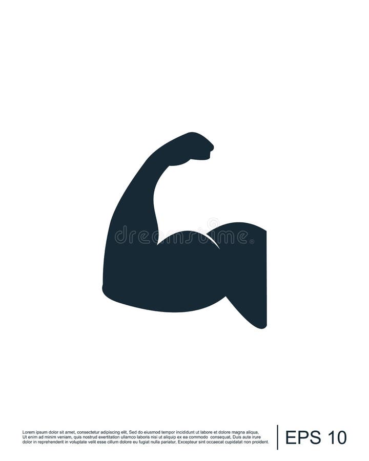 Strong arm icon vector stock vector. Illustration of muscular - 208644366