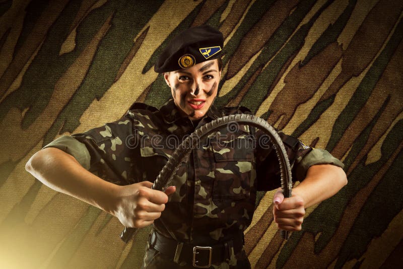 Strong army soldier woman stock image. Image of beauty - 46286107