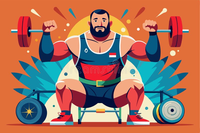 A Strong Athlete Challenges His Limits while Lifting Weights ...