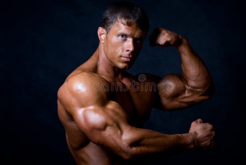 Strong athletic man stock image. Image of power, training - 22345861