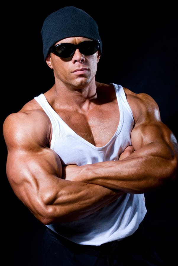 Strong athletic man stock image. Image of power, training - 22345861