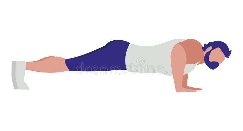 Man Doing Push Ups Stock Illustrations – 365 Man Doing Push Ups Stock ...