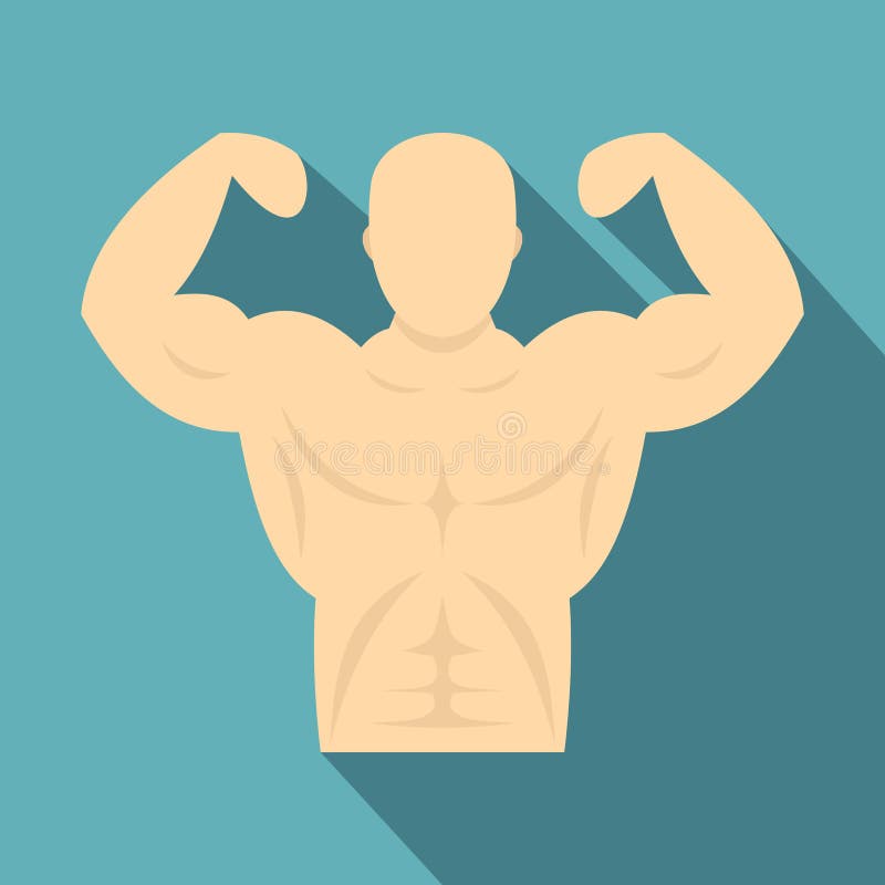Strong icon flat stock vector. Illustration of healthy - 136117662