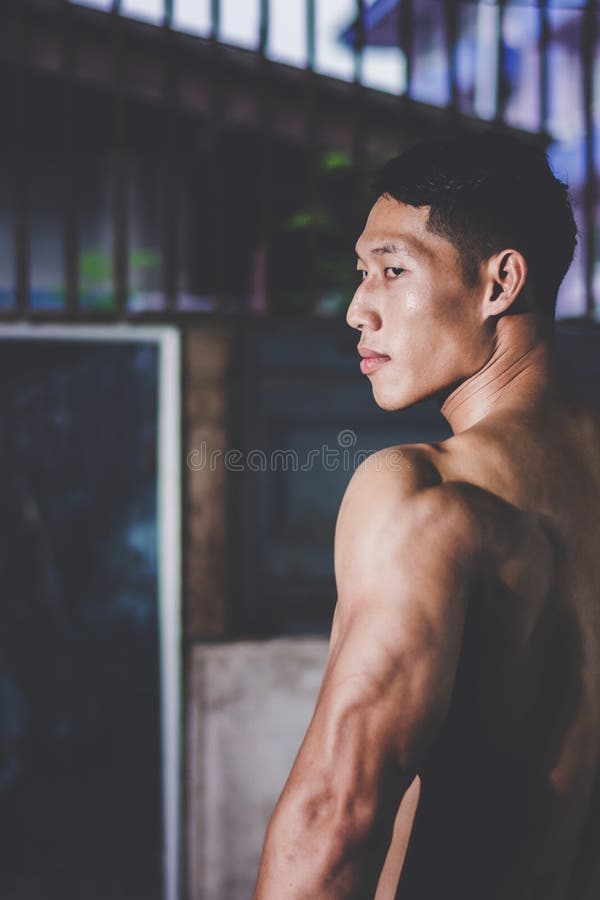 Strong Athletic Man Showing Muscel Stock Photo - Image of athletic ...