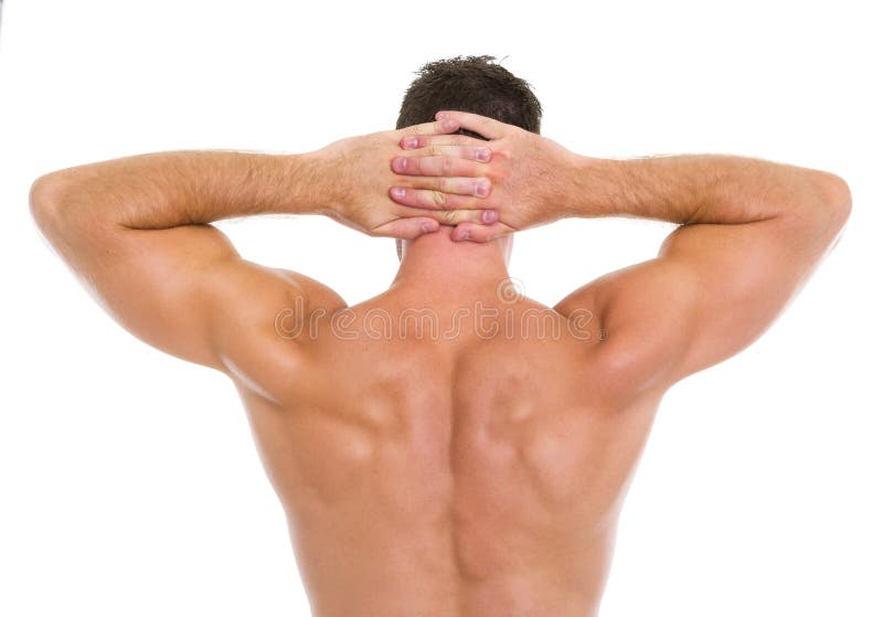 Strong Athletic Man Showing Muscular Back Stock Image - Image of back ...