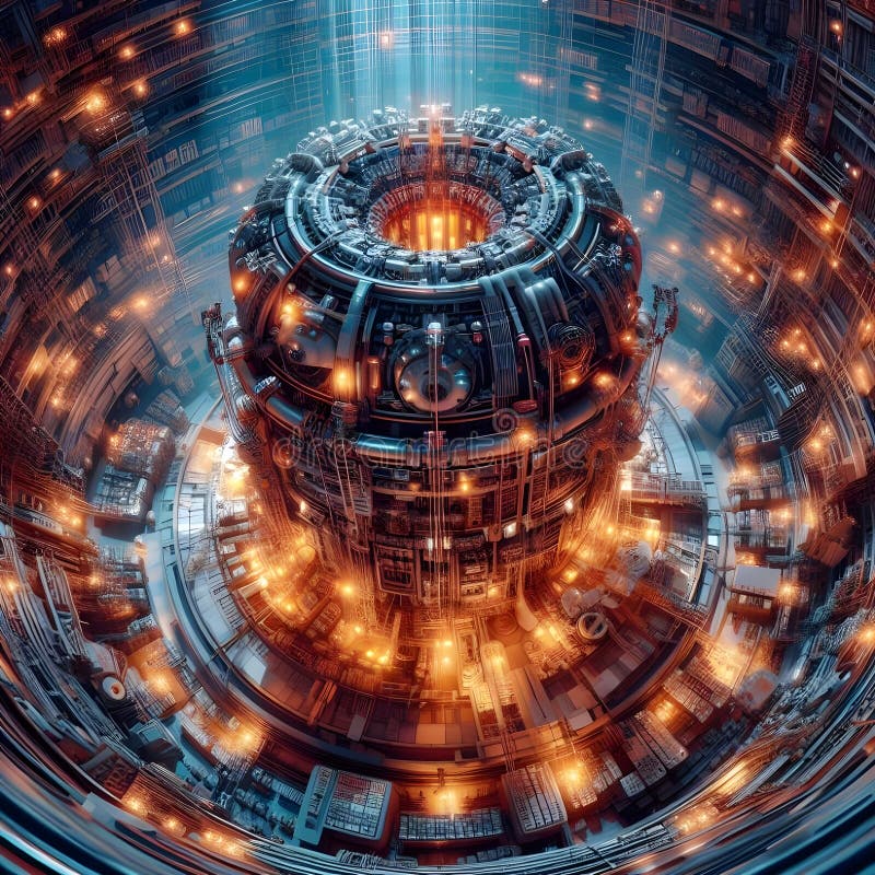 Strong Atomic Reaction in a Nuclear Reactor Stock Image - Image of ...