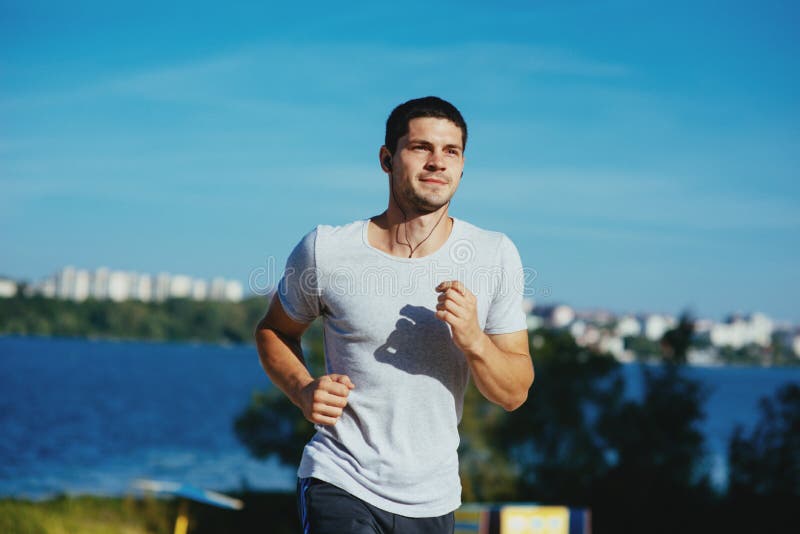 Strong attractive runner stock photo. Image of jogging - 85501744