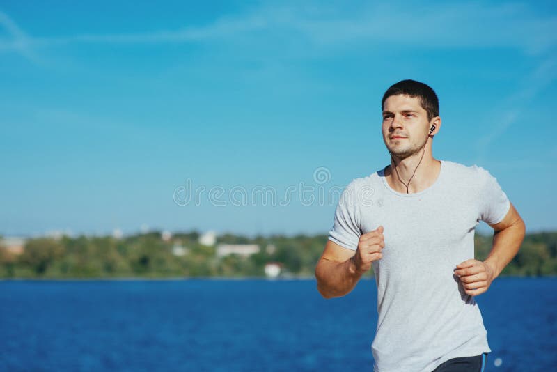 Strong attractive runner stock photo. Image of fitness - 85501804