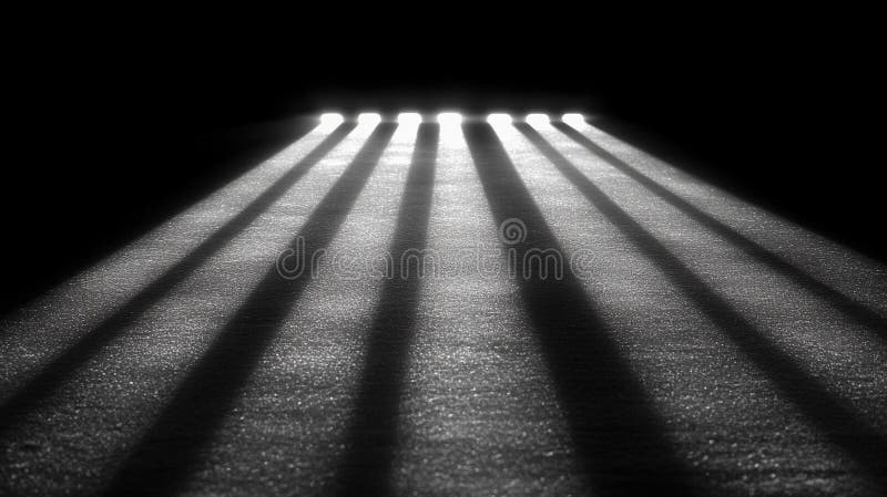 Light Beams Cast Dramatic Shadows in a Dark Space Creating a ...