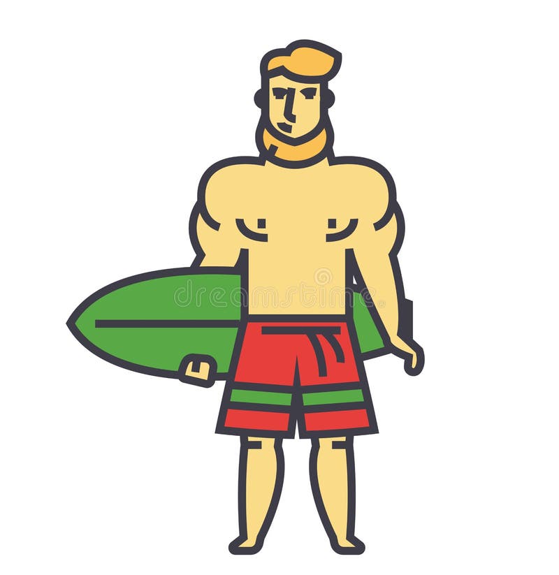 Surfer Cartoon Logo Character Stock Vector Illustration Of Dude