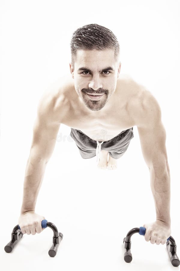 Strong Beautiful Man Doing Sport Stock Image - Image of male, athlete ...