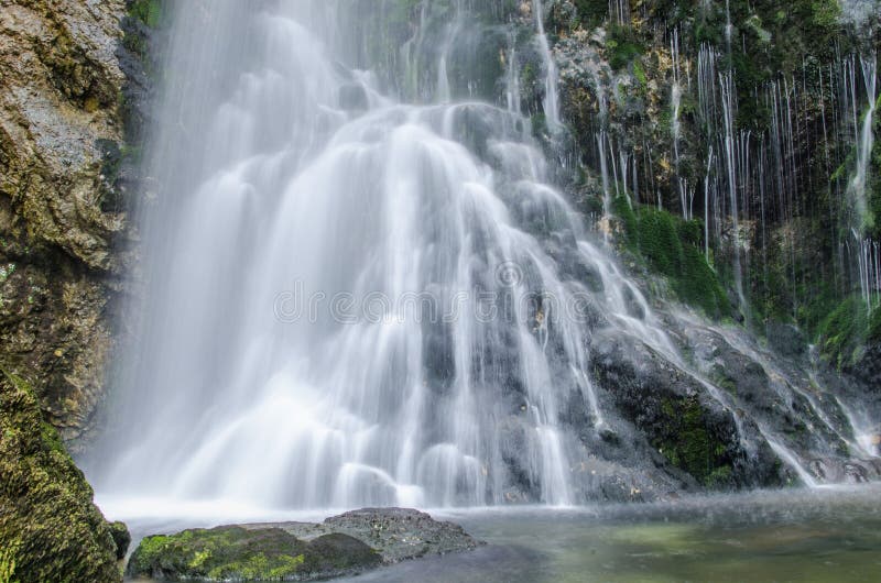 Strong beautiful waterfall stock image. Image of sparkling - 136491043