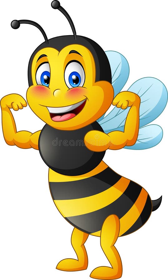 Strong bee cartoon stock vector. Illustration of fighting - 149346039