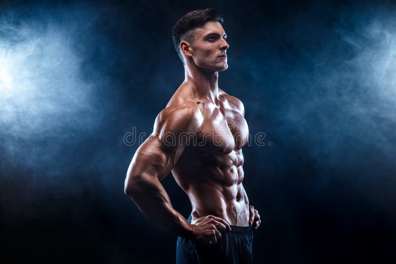 Strong Man Perfect Abs Pecs Shoulders Biceps Triceps Chest Stock Photos ...