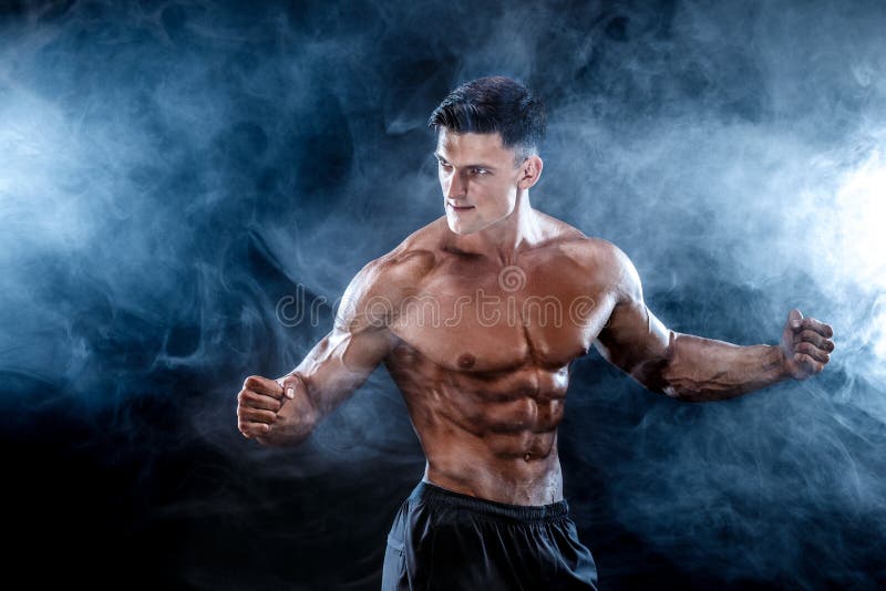 Strong Man Perfect Abs Pecs Shoulders Biceps Triceps Chest Stock Photos ...