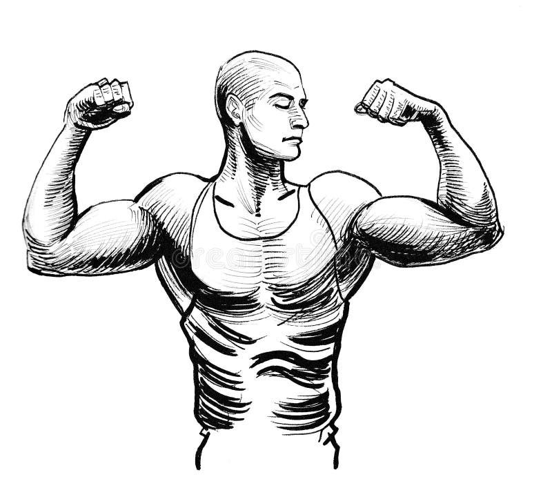 Flexing biceps stock illustration. Illustration of strong - 99725285