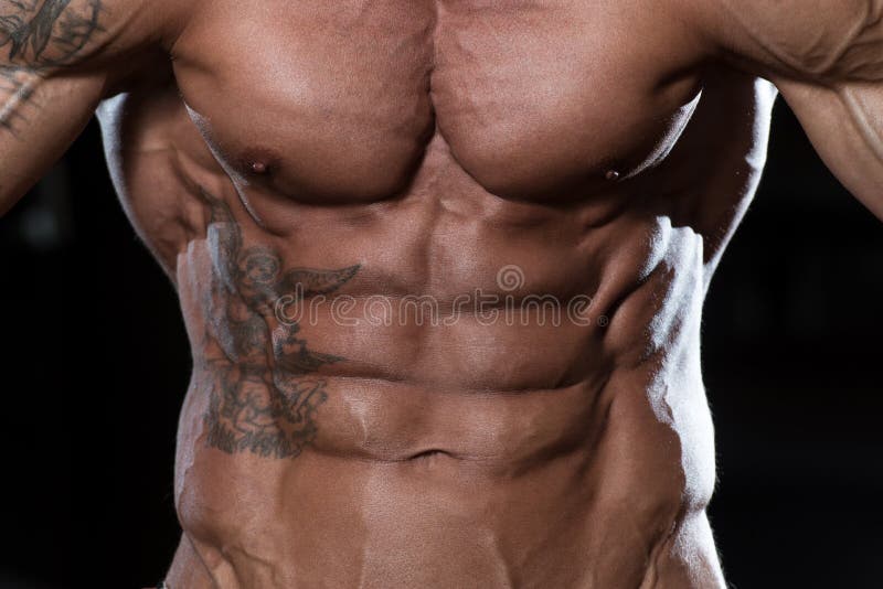 Strong Bodybuilder with Six Pack Stock Image - Image of building ...
