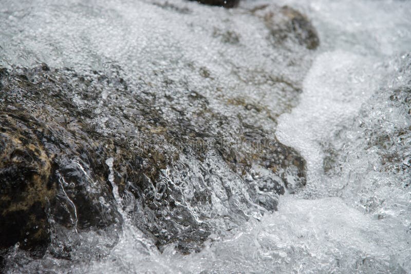 Strong Boiling of Water Under Mountain River, Closeup Shoot Stock Photo ...