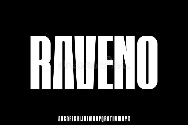 Strong Bold Condensed Sans Serif Alphabet Display Font Vector for ...