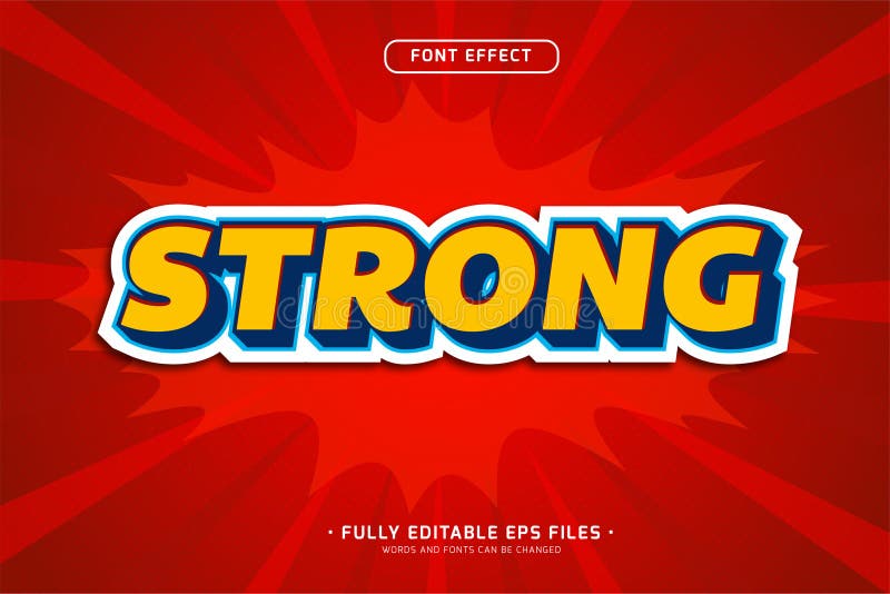 Strong and Bold Sticker Style Text Effect, Editable Vector Effect Stock ...