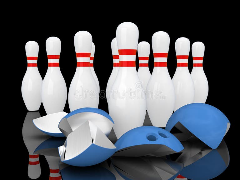 Strong bowling pins. stock illustration. Illustration of competition ...