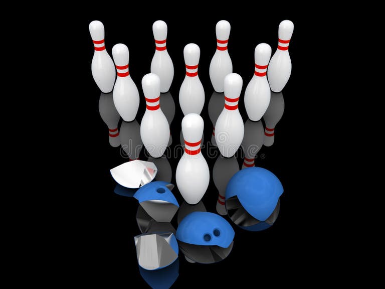Strong bowling pins. stock illustration. Illustration of recreational ...