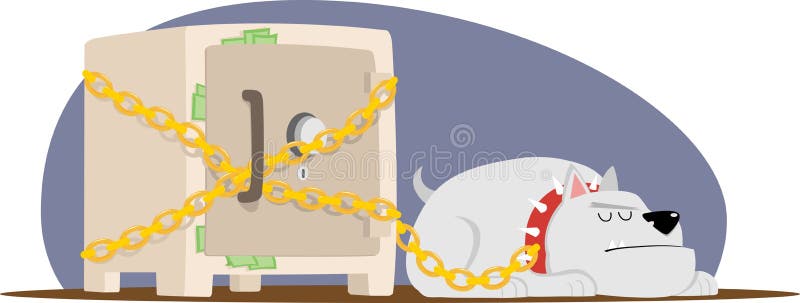 Strong Box and Dog stock vector. Illustration of safe - 6136305