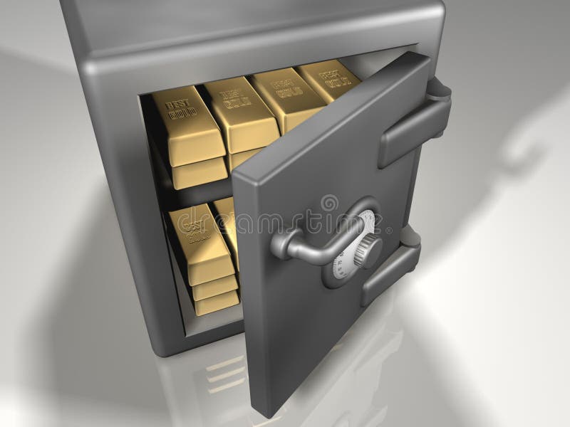 Strong box with gold stock image. Image of keel, security - 1574627