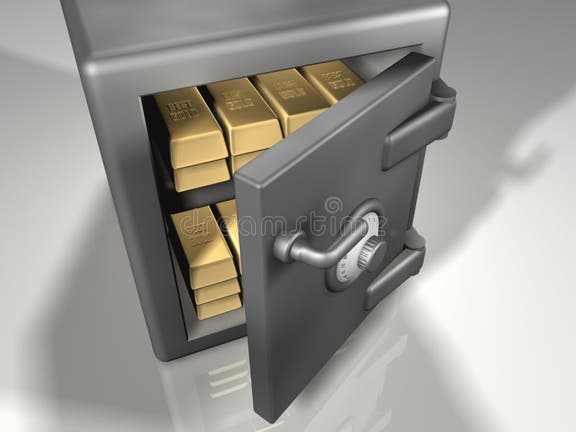 Strong box with gold stock image. Image of keel, security - 1574627