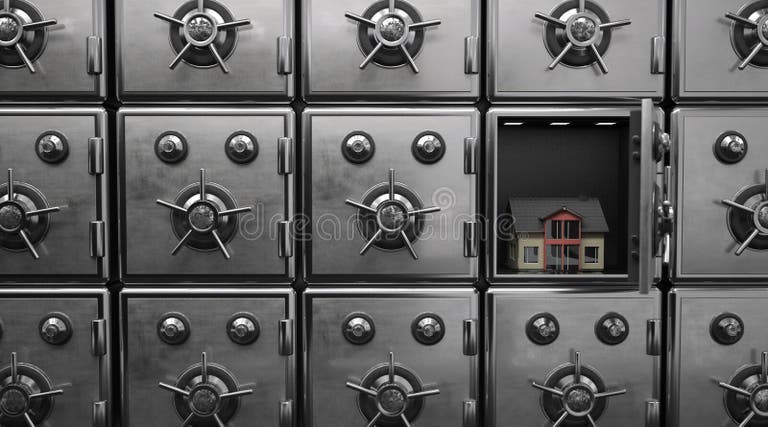 Strong box open house stock illustration. Illustration of domicil ...