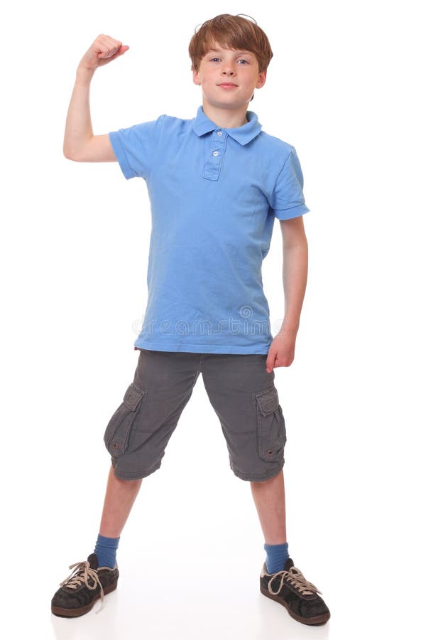Strong boy stock photo. Image of funny, muscle, childhood - 18327326