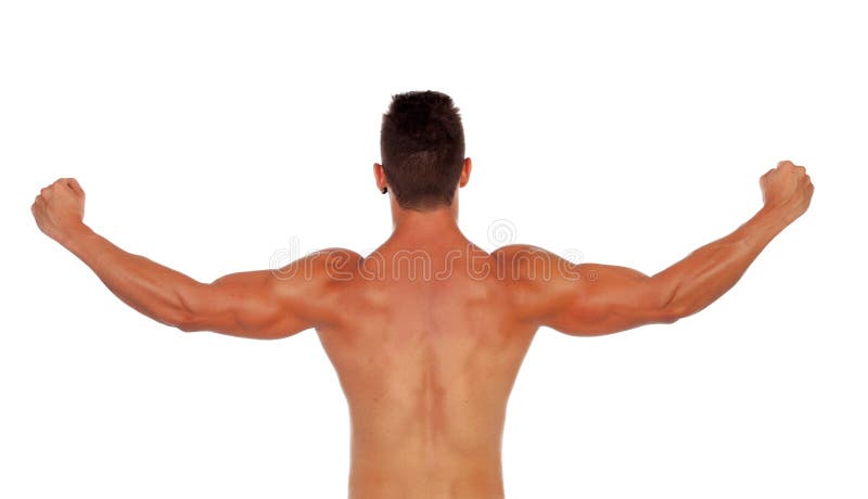 Strong Boy Showing His Back Muscles Stock Photo - Image of body, naked ...