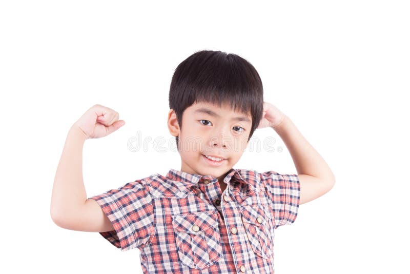 Strong boy showing muscles stock image. Image of healthy - 39589919