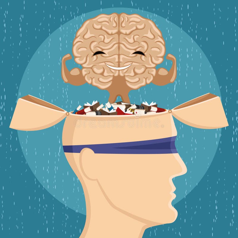 Brain with Many Connected Wires. Metaverse Cyberpunk Concept ...