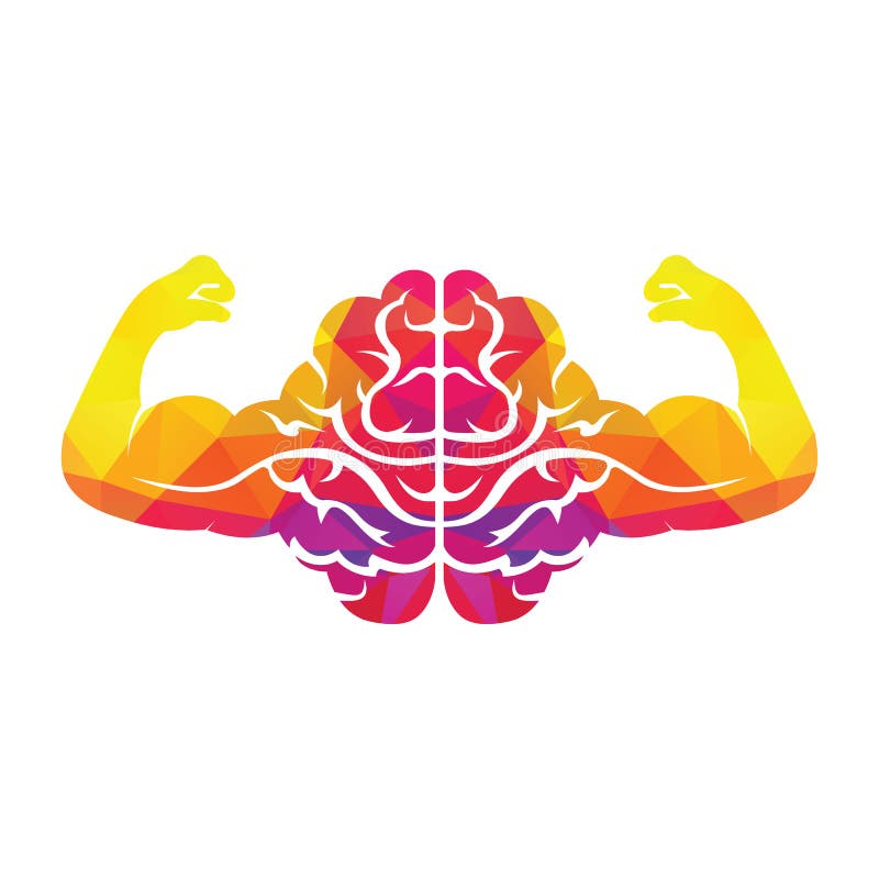 Strong Brain Vector Logo Design Stock Vector - Illustration of arms ...